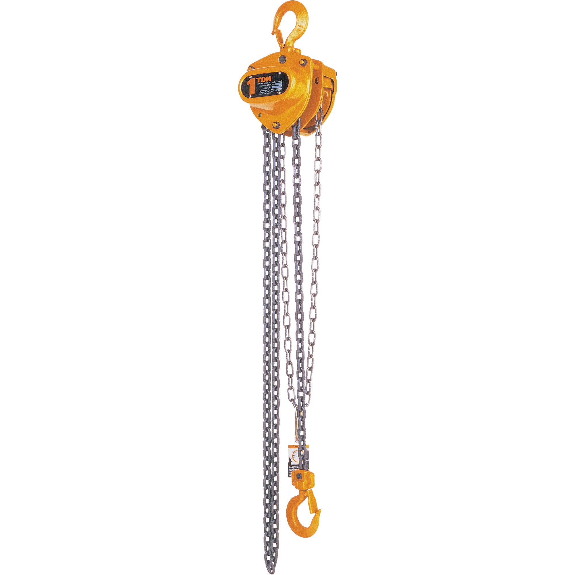 Unirope Kito Manual Chain Hoist, 15' Lift, 2000 lbs. (1 tons) Capacity ...